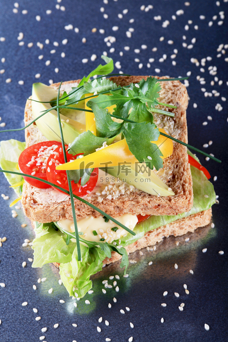 健康三明治高清摄影大图-千库网