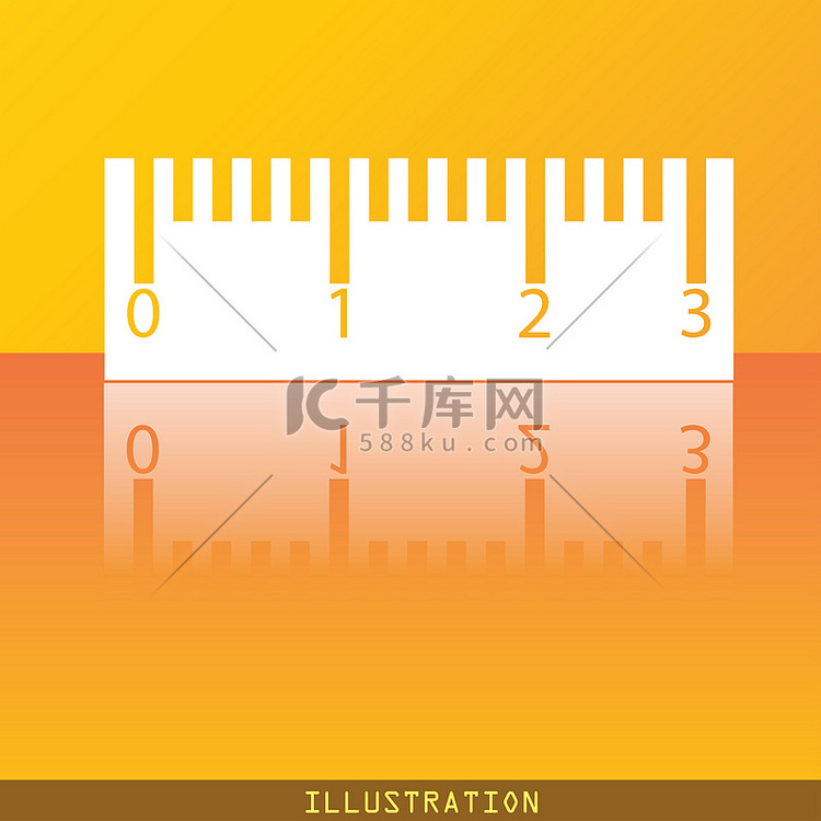标尺图标符号平现代网页设计与反射和空间为您的文本。 高清摄影大图-千库网
