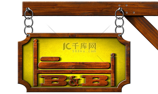 住宿加早餐旅馆 - Sign with Chain高清摄影大图-千库网