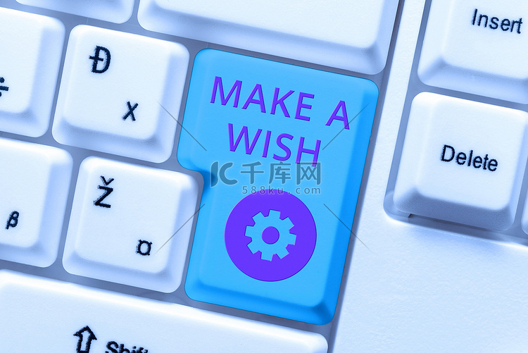 显示 Make A Wish 的文字符号。高清摄影大图-千库网