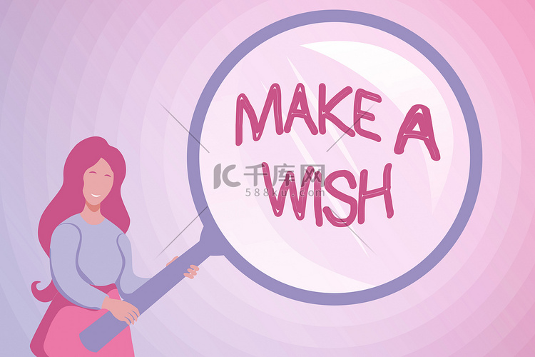显示 Make A Wish 的文字符号。高清摄影大图-千库网