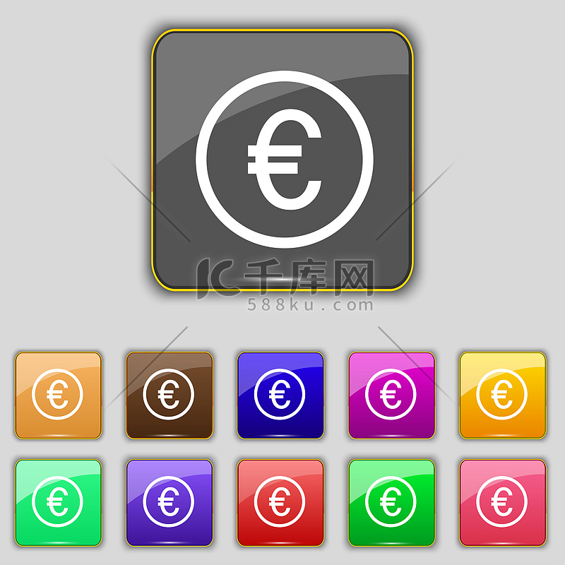 欧元图标标志。高清摄影大图-千库网