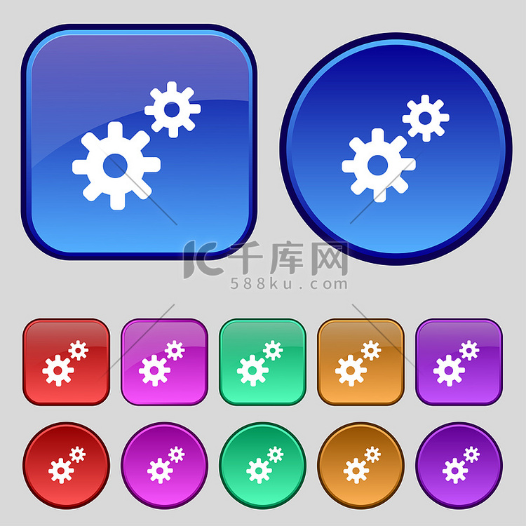 齿轮设置，齿轮齿轮机构图标标志。高清摄影大图-千库网