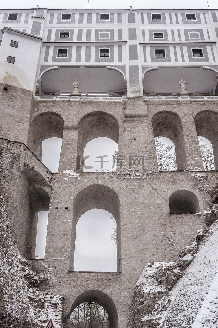 捷克克鲁姆洛夫城堡高清摄影大图-千库网