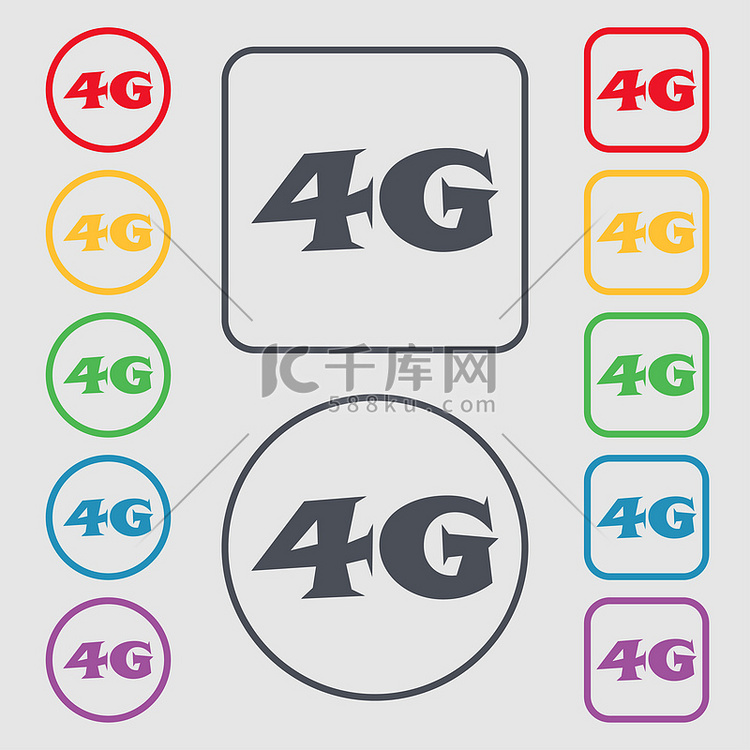 4G 标志图标。高清摄影大图-千库网