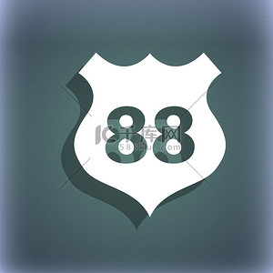 88 号公路公路图标标志。高清摄影大图-千库网
