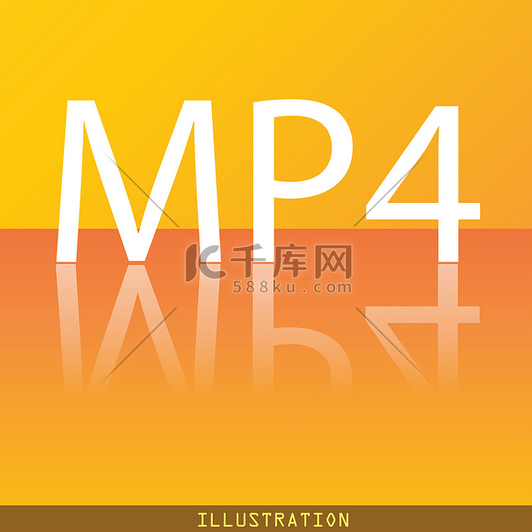 Mpeg4 视频格式图标符号平现代网页设计与反射和空间为您的文本。 高清摄影大图-千库网