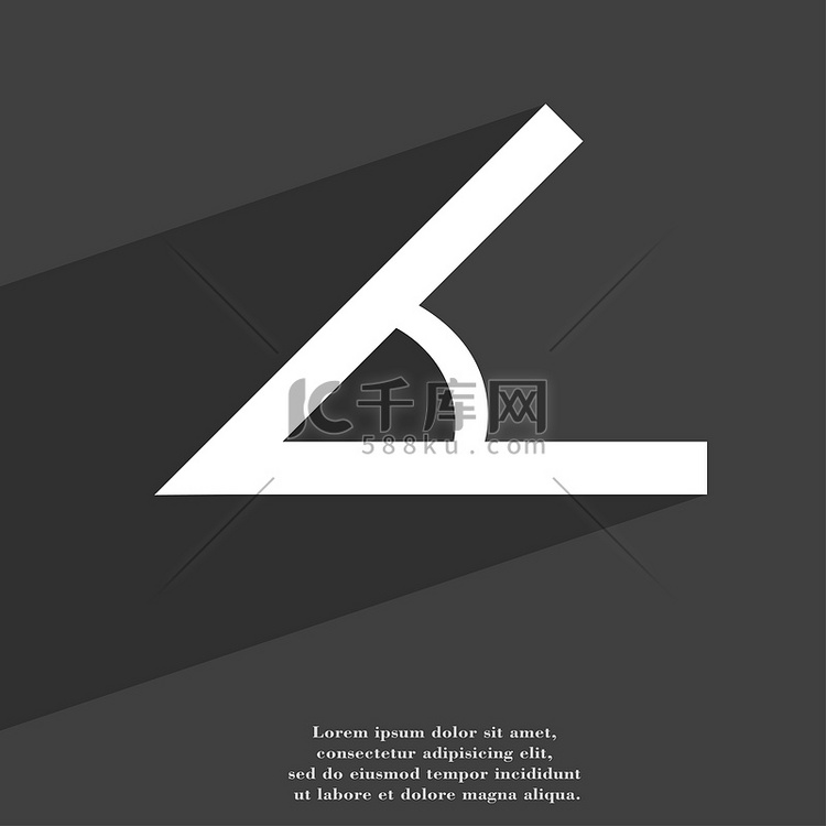 角度 45 度图标符号平面现代网页设计与长长的阴影和空间为您的文本。高清摄影大图-千库网