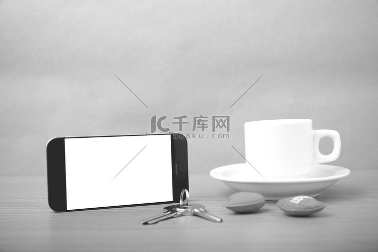 咖啡电话键和心高清摄影大图-千库网