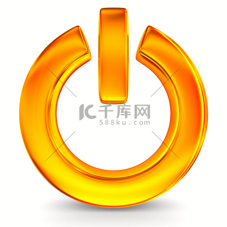 白色背景上的电源标志。高清摄影大图-千库网
