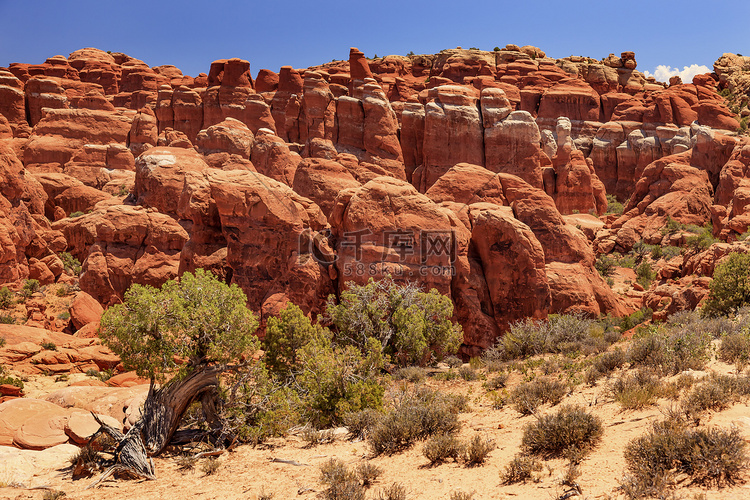Fiery Furnace Hoodoos Rock Canyon Arches National Park Moab 犹他州高清摄影大图-千库网