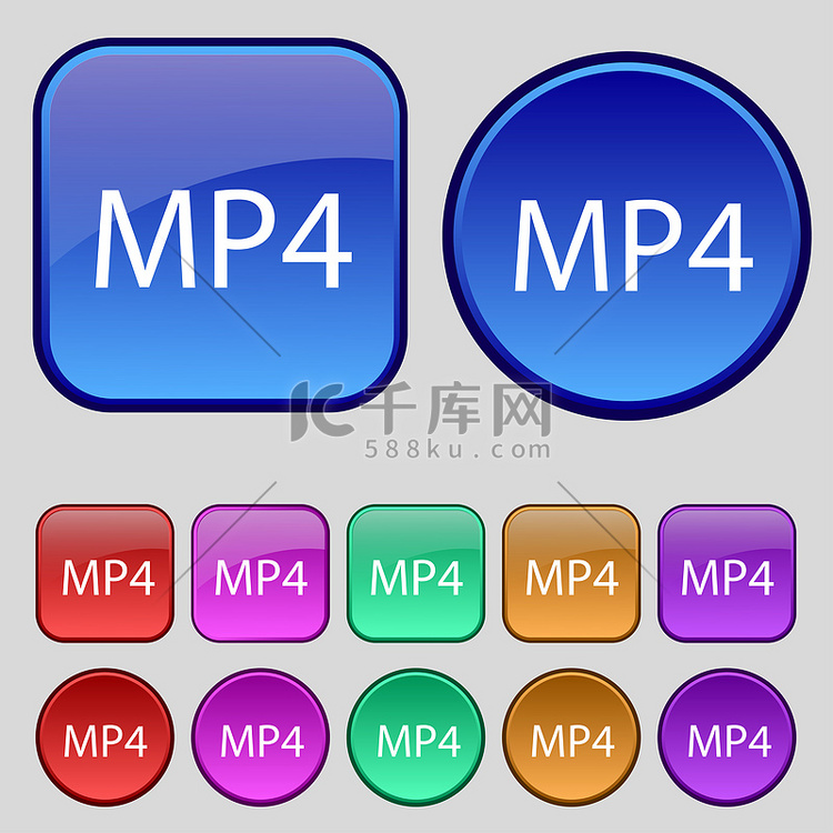 Mpeg4 视频格式标志图标。高清摄影大图-千库网