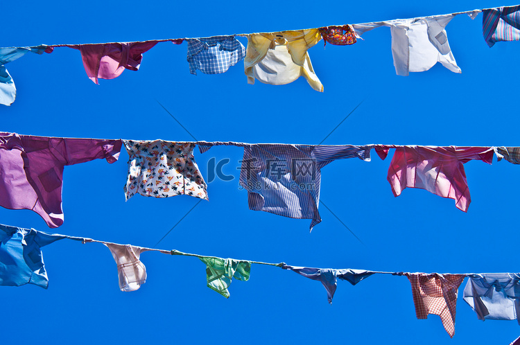 晾衣绳高清摄影大图-千库网