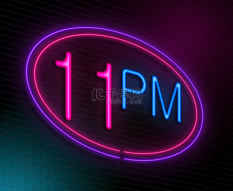 晚上 11 点的概念。高清摄影大图-千库网