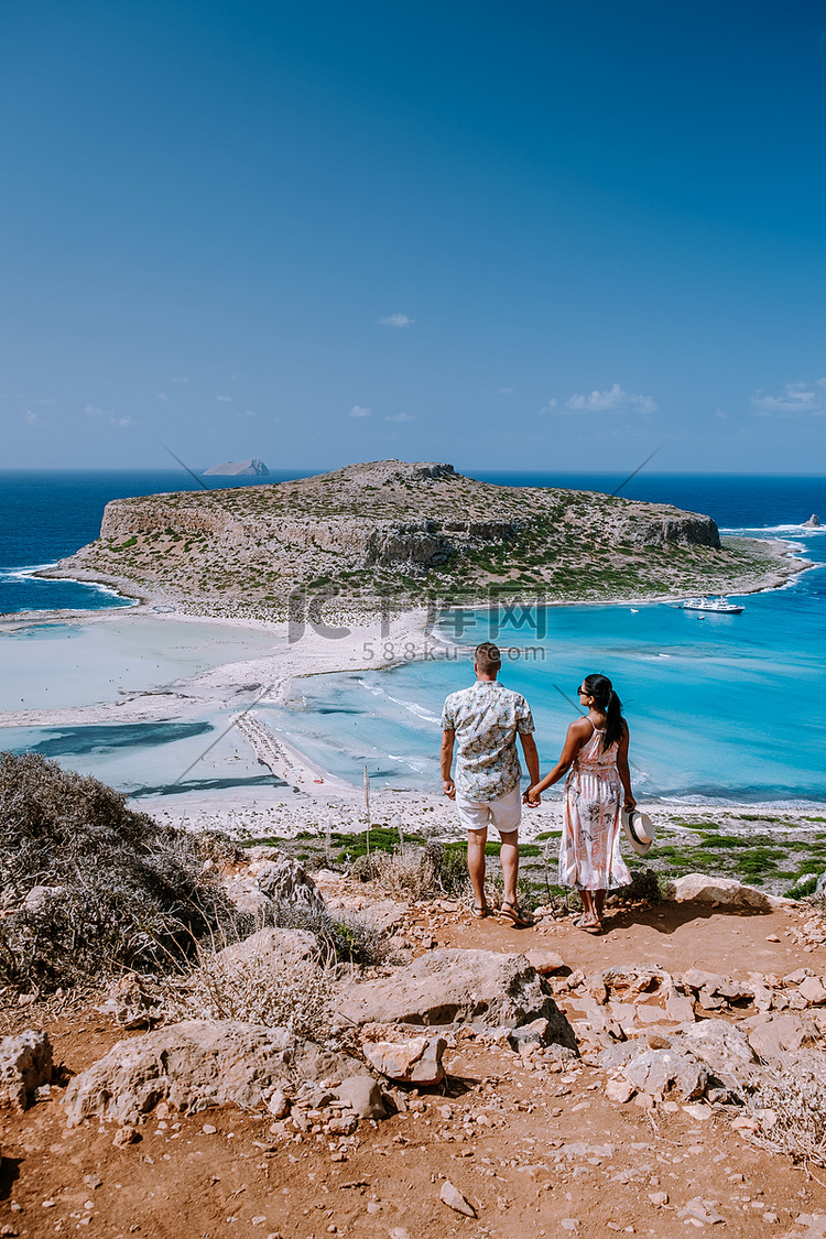 Balos Beach Cret Greece, Balos 海滩是希腊最美丽的海滩之一，位于希腊岛高清摄影大图-千库网