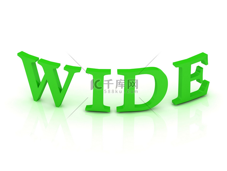 带有绿色字母的 WIDE 标志高清摄影大图-千库网