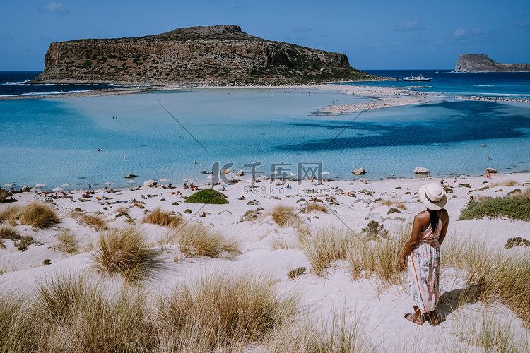 Balos Beach Cret Greece, Balos 海滩是希腊最美丽的海滩之一，位于希腊岛高清摄影大图-千库网