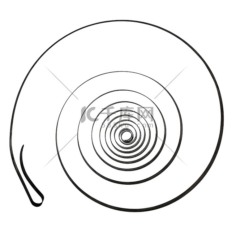 时钟弹簧，在白色上隔离，带有剪切路径高清摄影大图-千库网