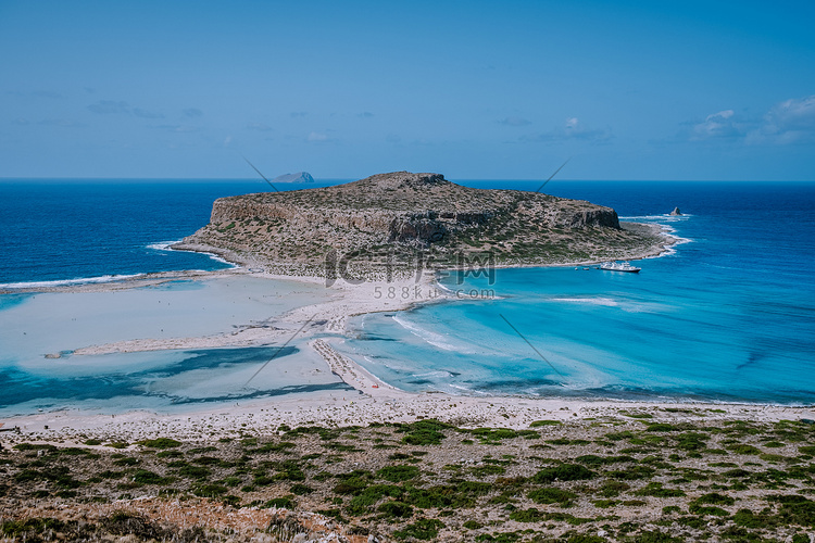 Balos Beach Cret Greece, Balos 海滩是希腊最美丽的海滩之一，位于希腊岛高清摄影大图-千库网