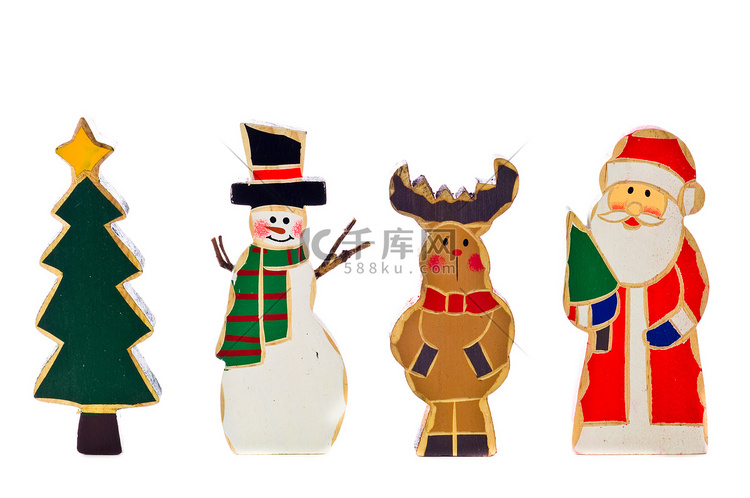 圣诞树雪人驯鹿圣诞老人高清摄影大图-千库网