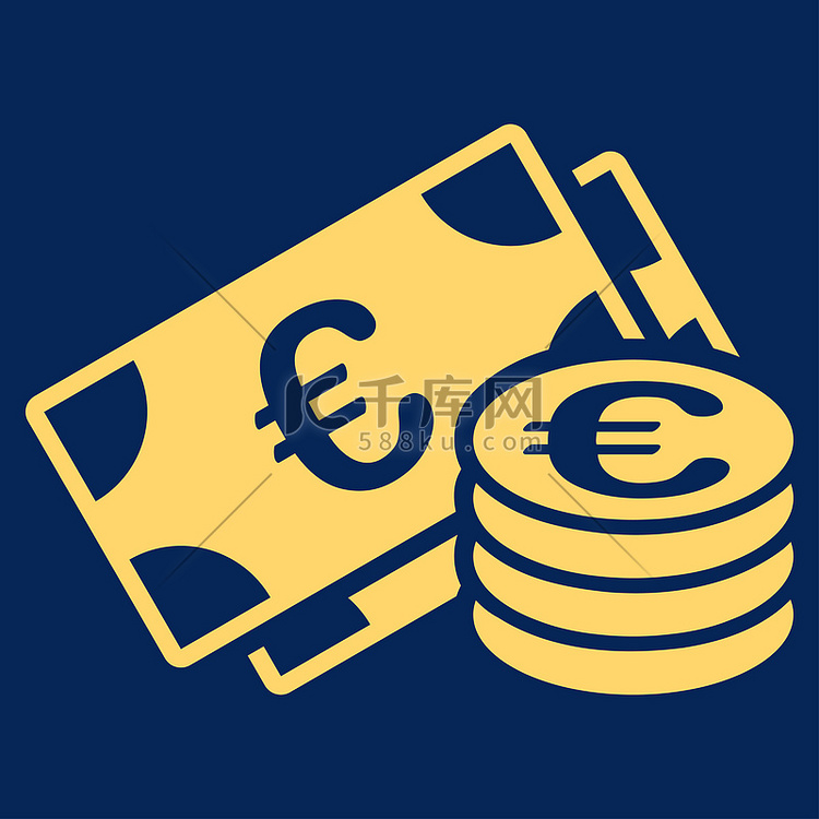 欧元现金图标高清摄影大图-千库网