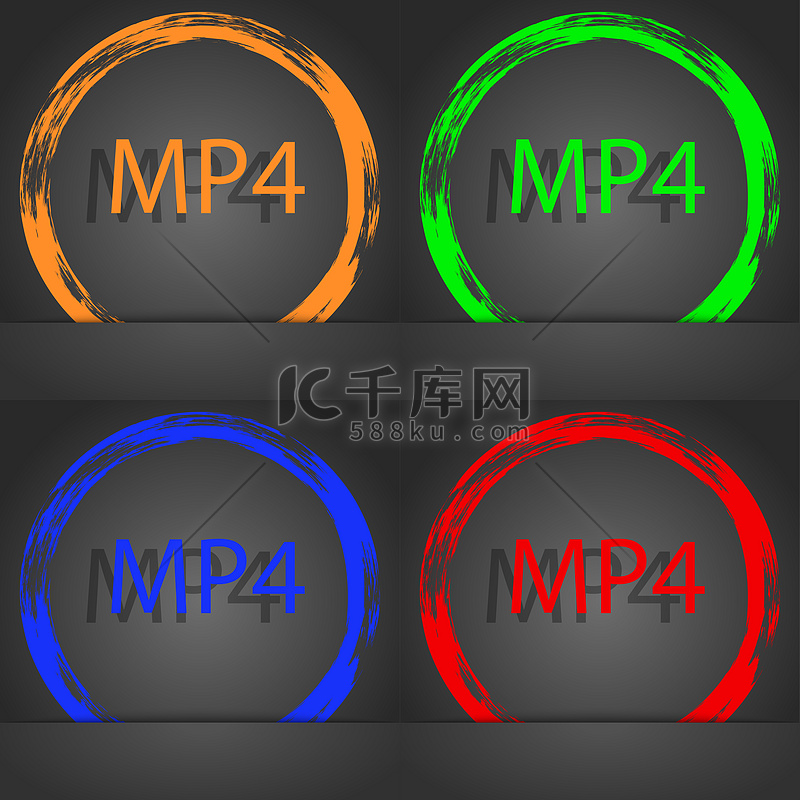 Mpeg4 视频格式标志图标。高清摄影大图-千库网