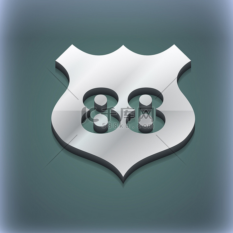 88 号公路公路图标符号。 高清摄影大图-千库网