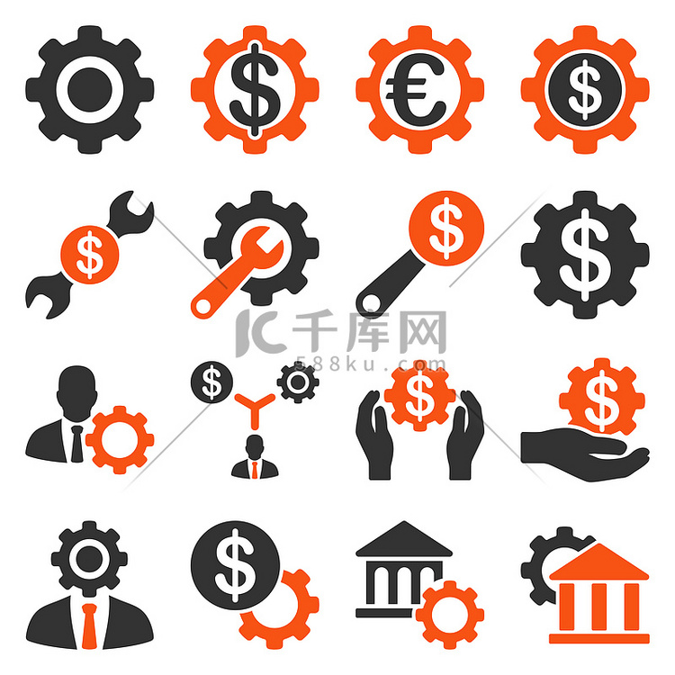 财务工具和选项图标集高清摄影大图-千库网