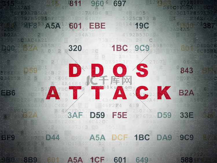 隐私概念：数字数据论文背景的 DDOS 攻击高清摄影大图-千库网