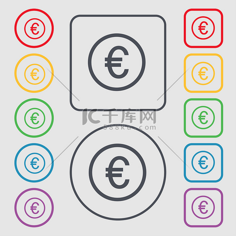 欧元图标标志。高清摄影大图-千库网
