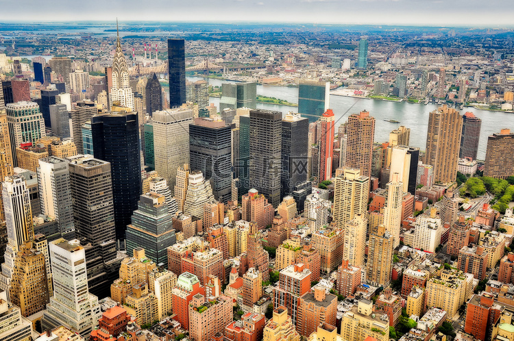 纽约城市景观鸟瞰图高清摄影大图-千库网