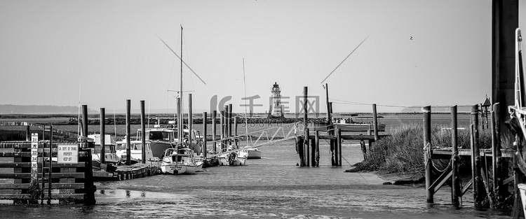 Cockspur 岛灯塔附近的水道场景高清摄影大图-千库网