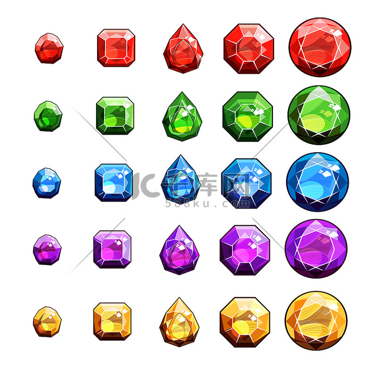 宝石和钻石图标集高清摄影大图-千库网