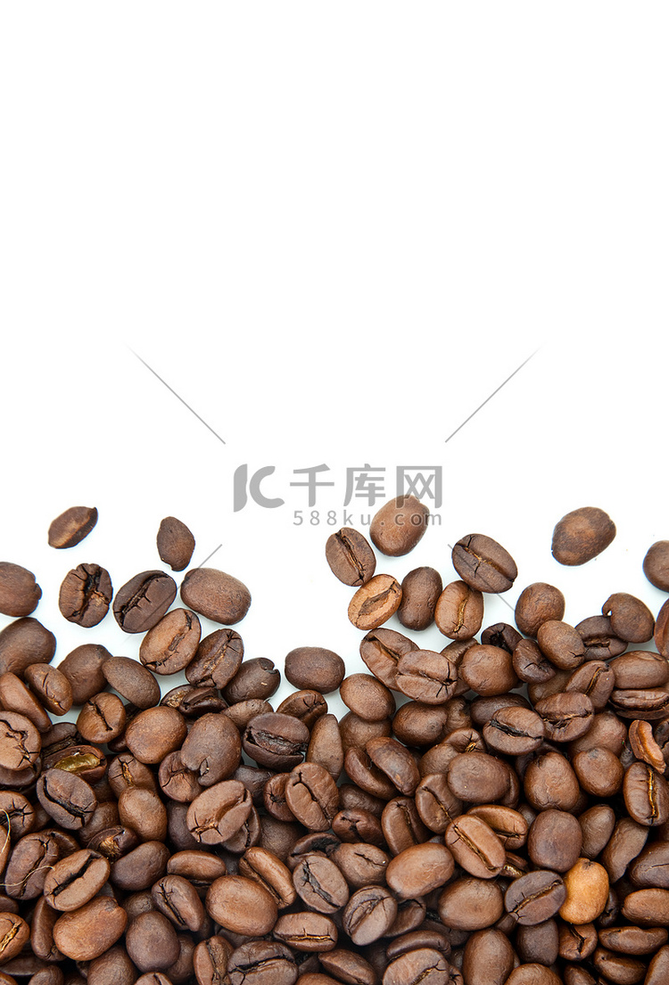 棕色烘焙咖啡豆高清摄影大图-千库网