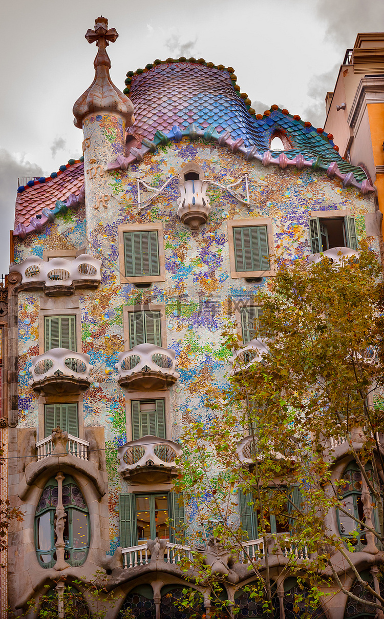 Casa Batlla Antoni Gaudi House Museum 巴塞罗那 加泰罗尼亚 西班牙高清摄影大图-千库网