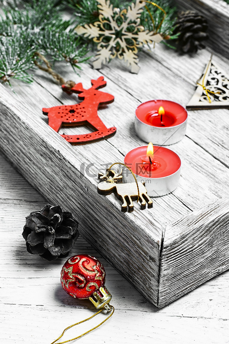 圣诞灯背景高清摄影大图-千库网