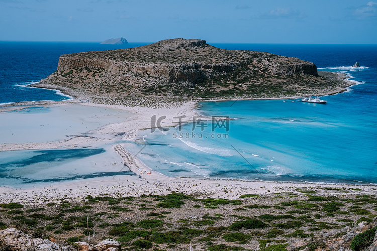 Balos Beach Cret Greece, Balos 海滩是希腊最美丽的海滩之一，位于希腊岛高清摄影大图-千库网