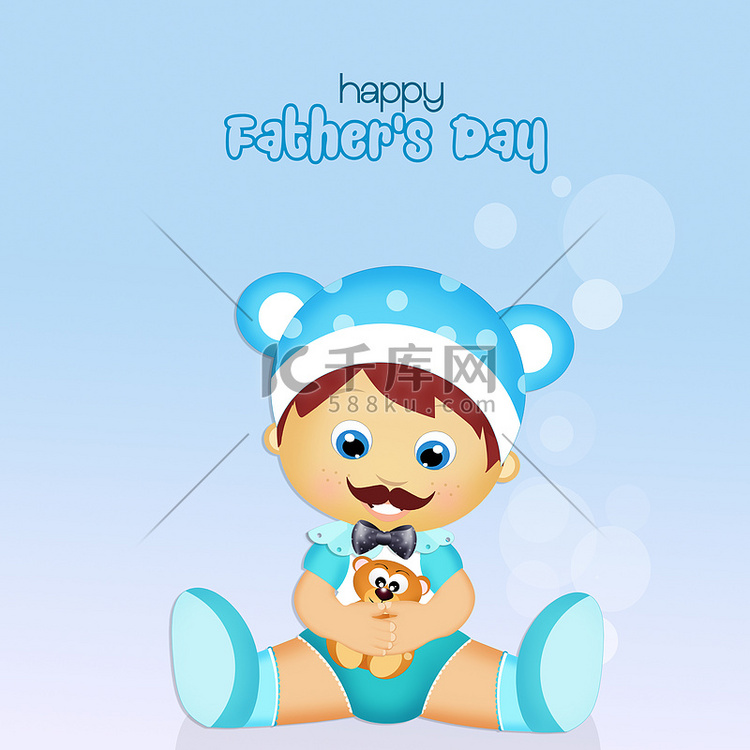 父亲节留胡子的婴儿高清摄影大图-千库网