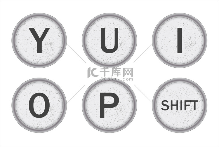 打字机键 YUIOP高清摄影大图-千库网