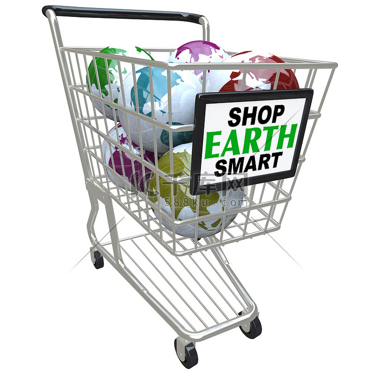 Shop Earth Smart - 购物车高清摄影大图-千库网