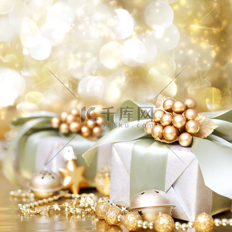 圣诞礼盒高清摄影大图-千库网