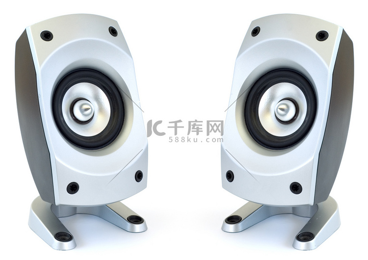 两个扬声器高清摄影大图-千库网