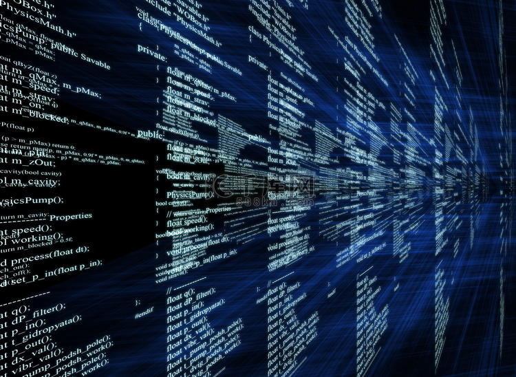 蓝色矩阵高清摄影大图-千库网