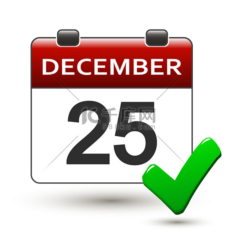 可撕日历，标题为 12 月 25 日高清摄影大图-千库网