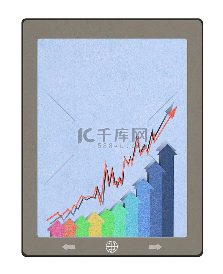 平板电脑与主要再生纸工艺 sti 的条形图高清摄影大图-千库网
