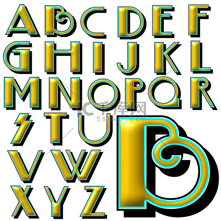 ABC 字母表色彩设计高清摄影大图-千库网