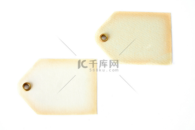 两个空白标签高清摄影大图-千库网