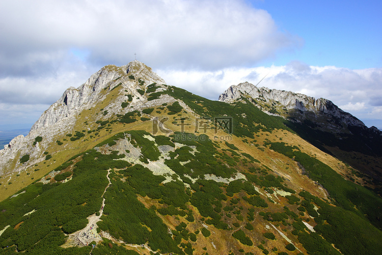 Giewont，波兰塔特拉山景观高清摄影大图-千库网