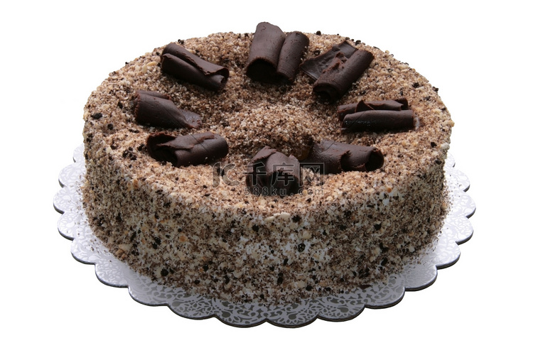 桃子夹心巧克力蛋糕高清摄影大图-千库网