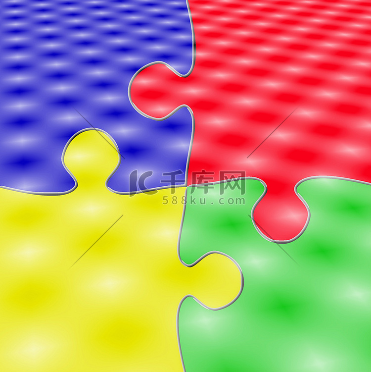 四块拼图高清摄影大图-千库网